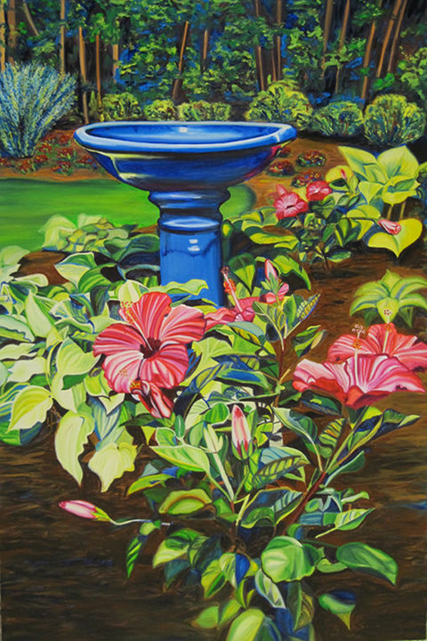 DONE! “bird bath” | Art by Marie Scott